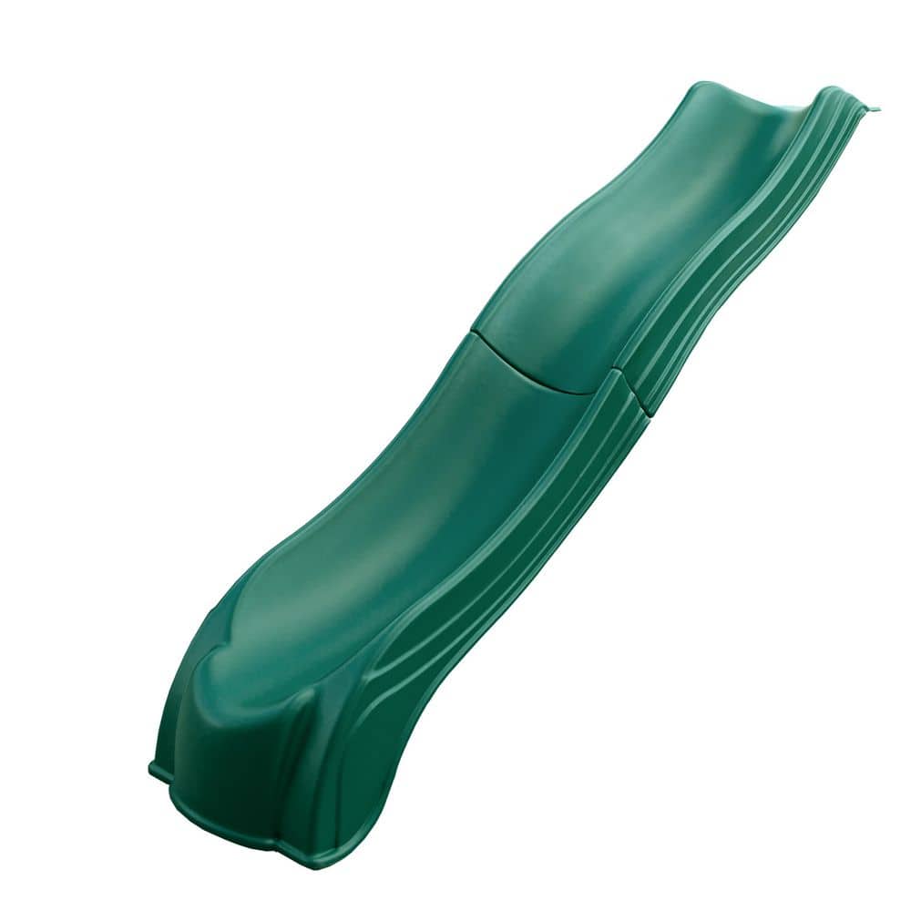Gorilla Playsets Green 10 ft. 2-Piece Wave Playground Slide for 5 ft ...