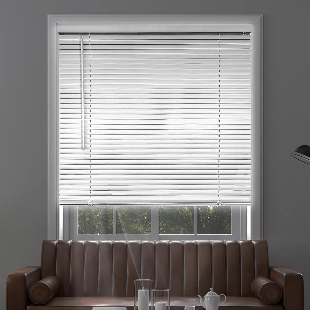 Chicology White Cordless Blackout Vinyl Mini Blind with 1 in. Slats ...