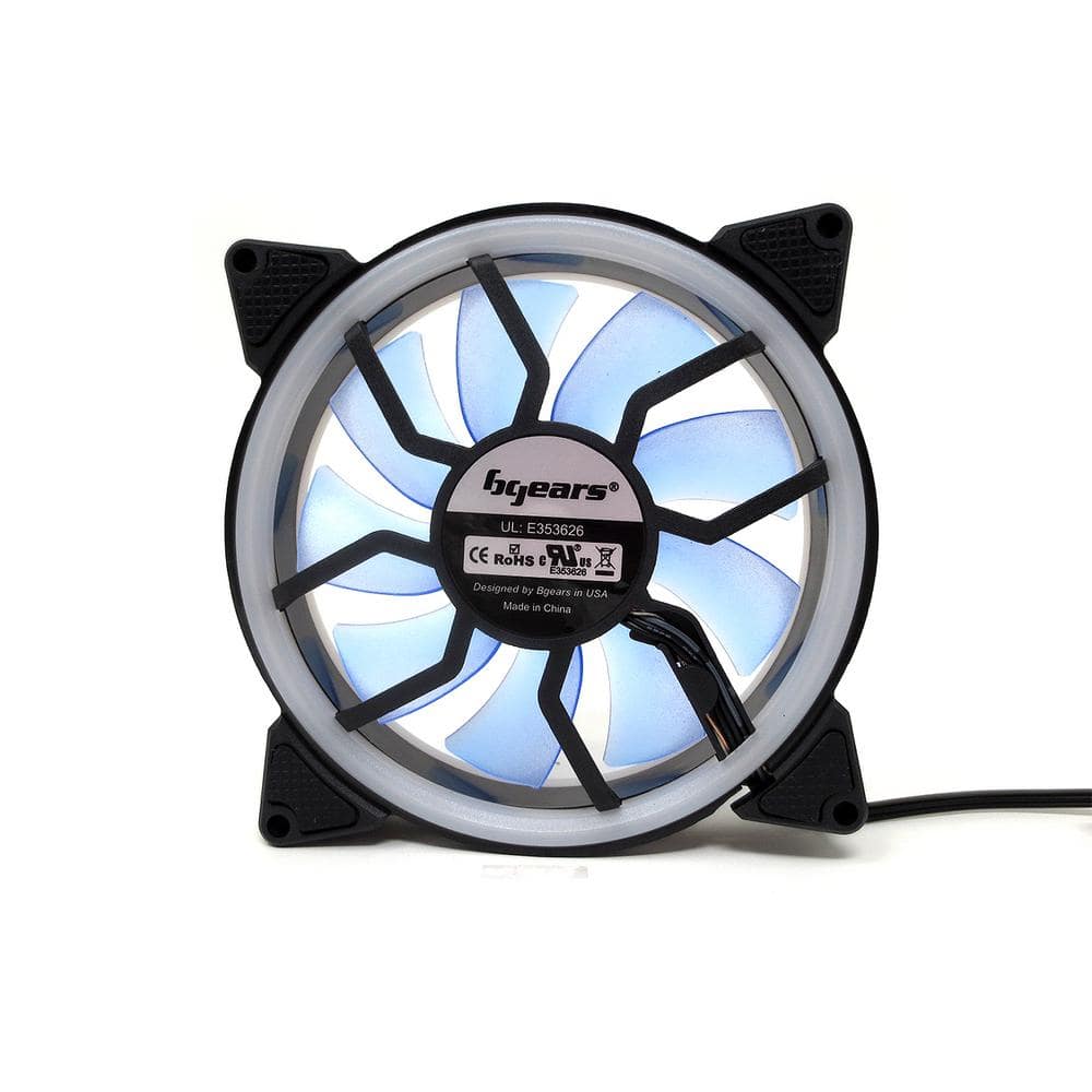Bgears B-Dual Ring 120 mm 12-Volt DC Fan, 30 Blue LEDs BG01640 - The ...