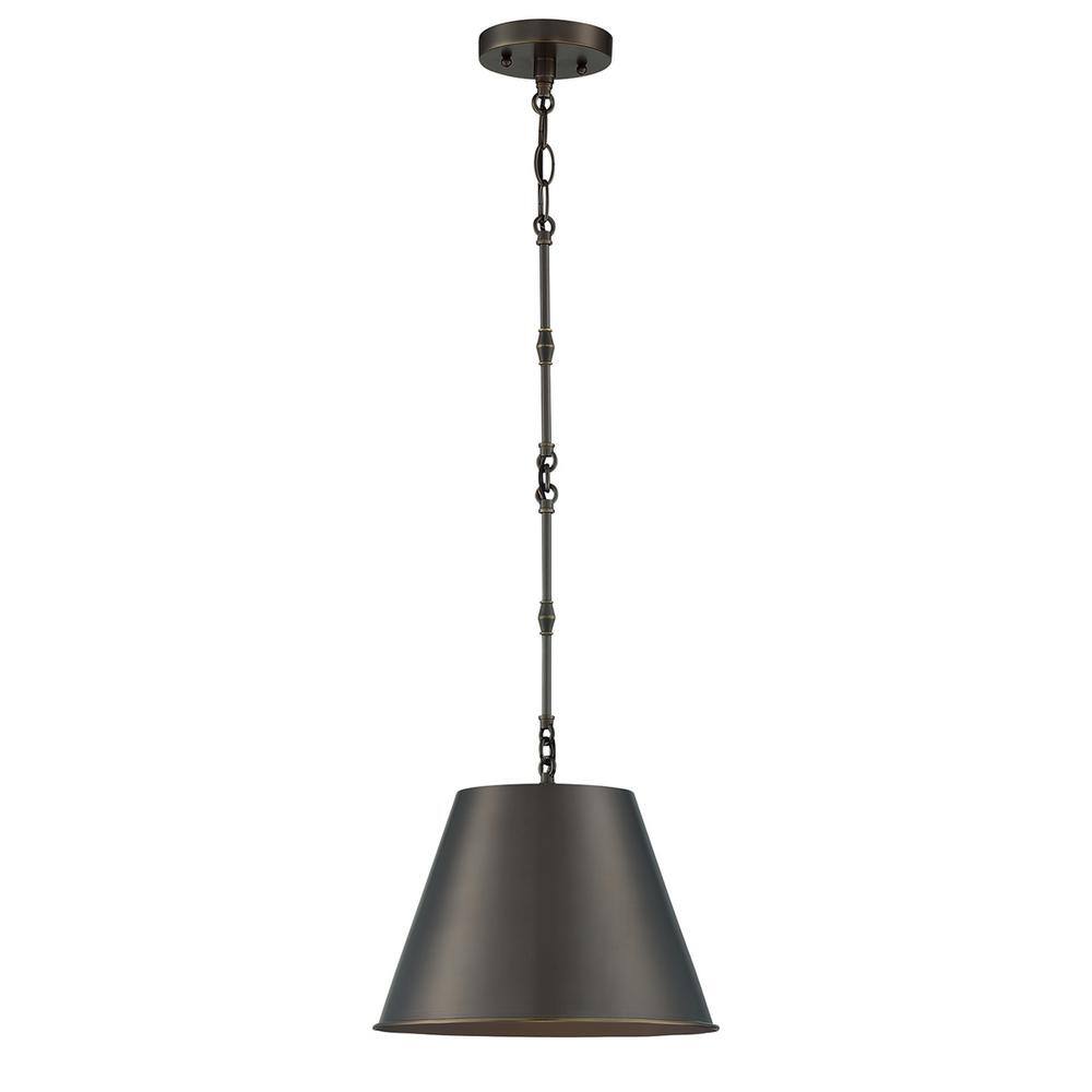 Savoy House Alden 12 in. W x 8.5 in. H 1-Light Old Bronze Shaded ...