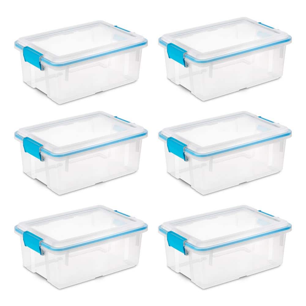 Reviews for Sterilite 12 qt. Plastic Storage Bin Container Clear Gasket ...