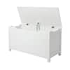 Tidoin 28 Gal. White Rectangle Indoor Storage Box with Safety Hinged ...