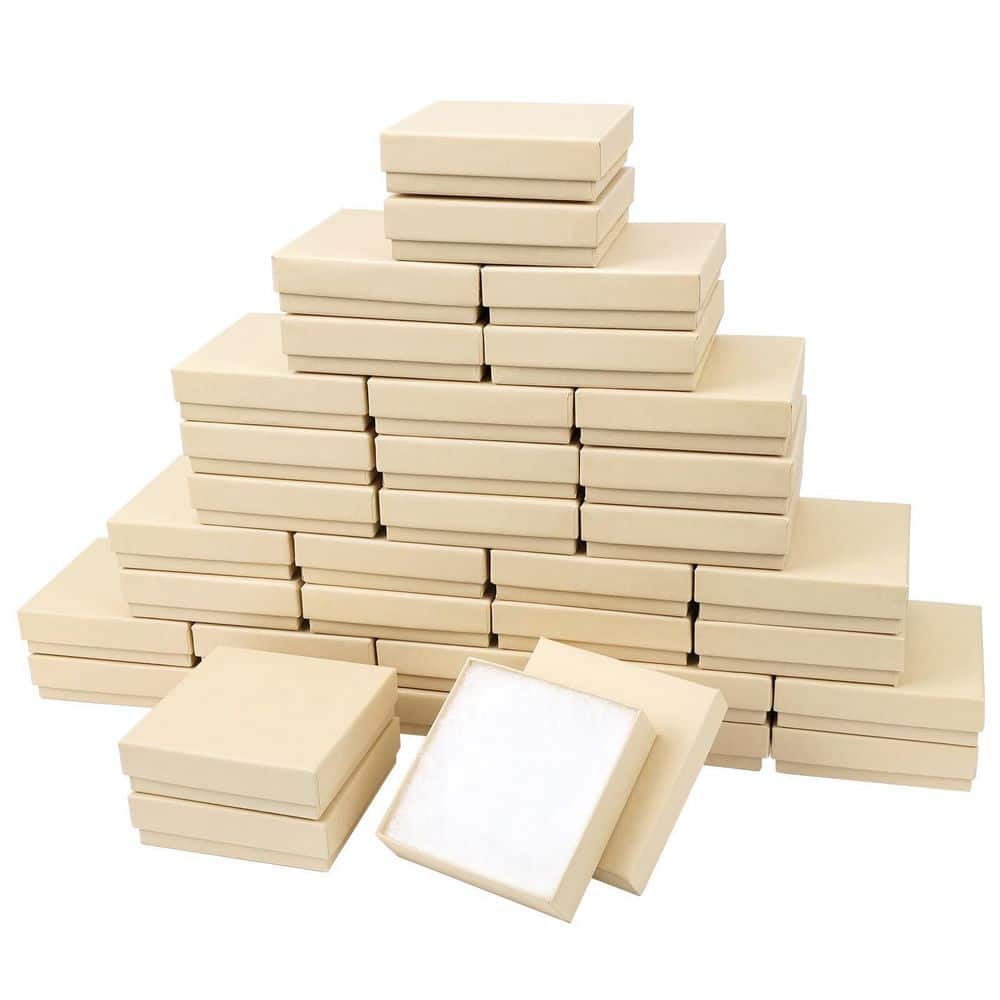 10.35 x 3.82 in. Brown Cardboard Jewelry Boxes with Cotton Lining, 40 ...