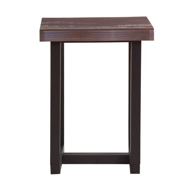 ECOCHIC SPACES INC Live Edge Stool Set of 2-Rustic Solid Pine Wood ...
