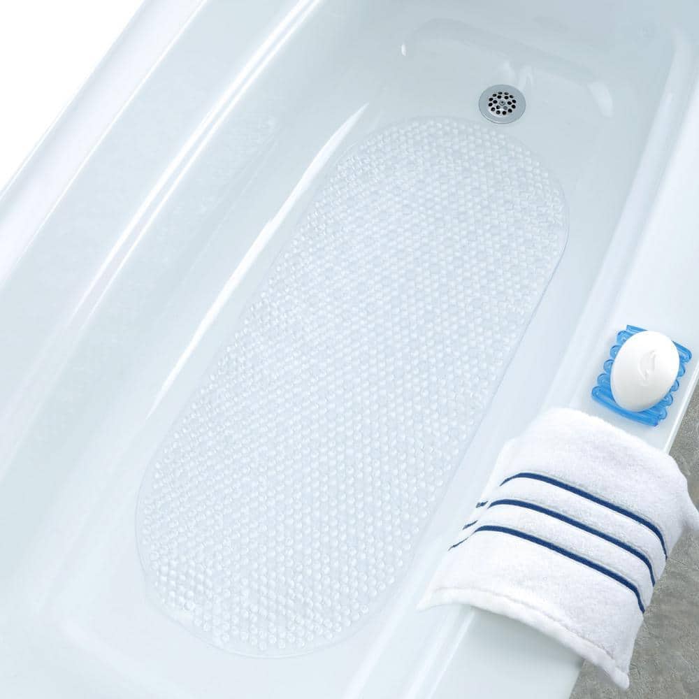 SlipX Solutions 15 in. x 35 in. Bubble Bath Mat in Clear 05521-1 - The ...