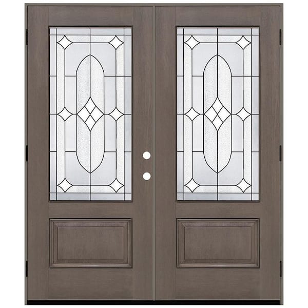 Steves & Sons Regency 72 in. x 80 in. 3/4L Axis Glass RHOS Ashwood ...