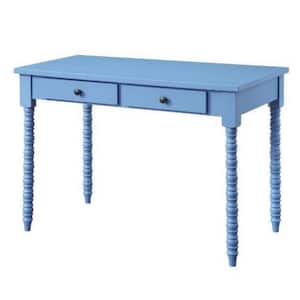 Linon Home Decor Sara Navy Blue Writing Desk with Two Drawers and X ...