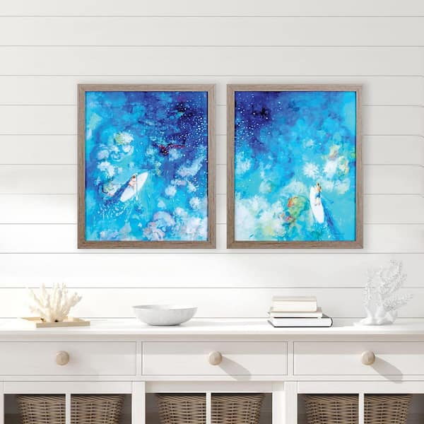 Paragon Nai 2 Piece Framed Canvas Transfer Coastal Art Print 33 in. x ...