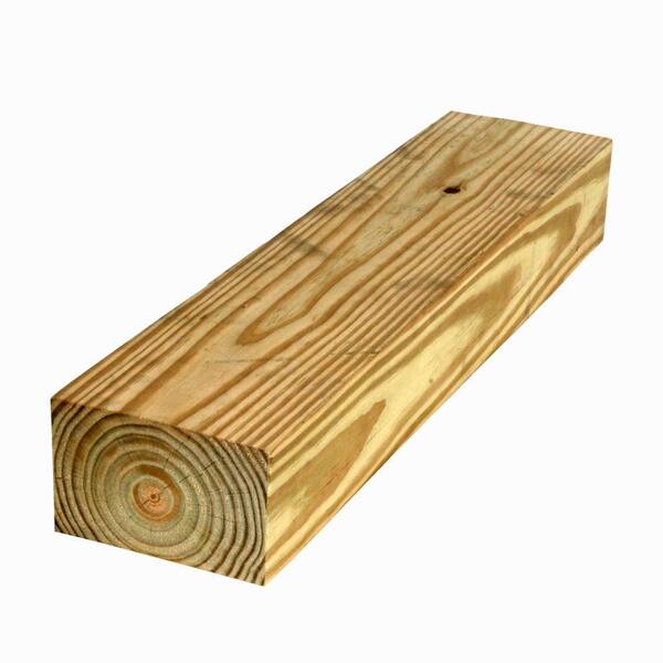 4 in. x 4 in. x 4-1/2 ft. Southern Pine Double V-Groove Cedar-Tone ...