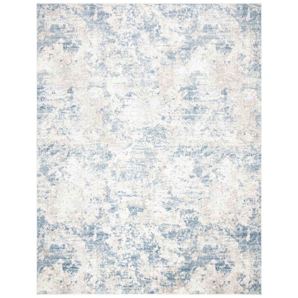 SAFAVIEH Amelia Gray/Blue 9 ft. x 12 ft. Abstract Area Rug ALA705F-9 ...