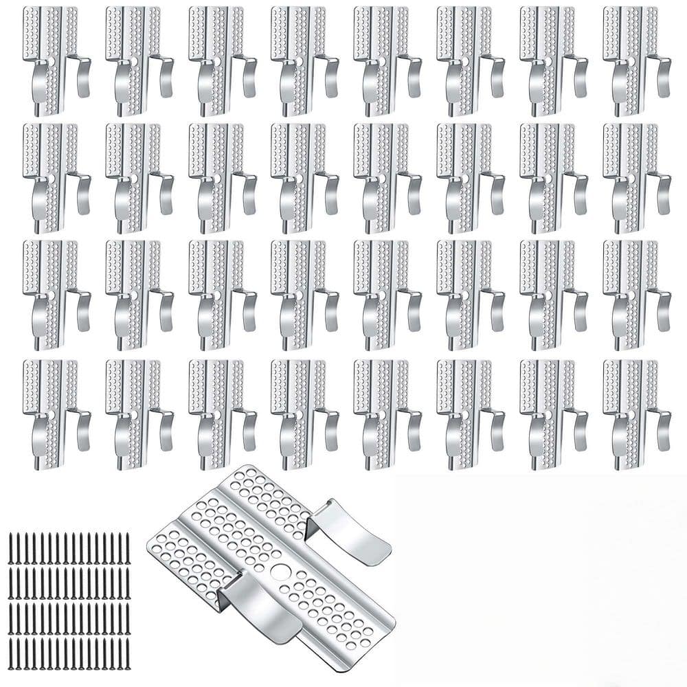 Laybus 0.5 in. Drywall Repair Clips with 24 Screws (32-Pack), Stainless ...
