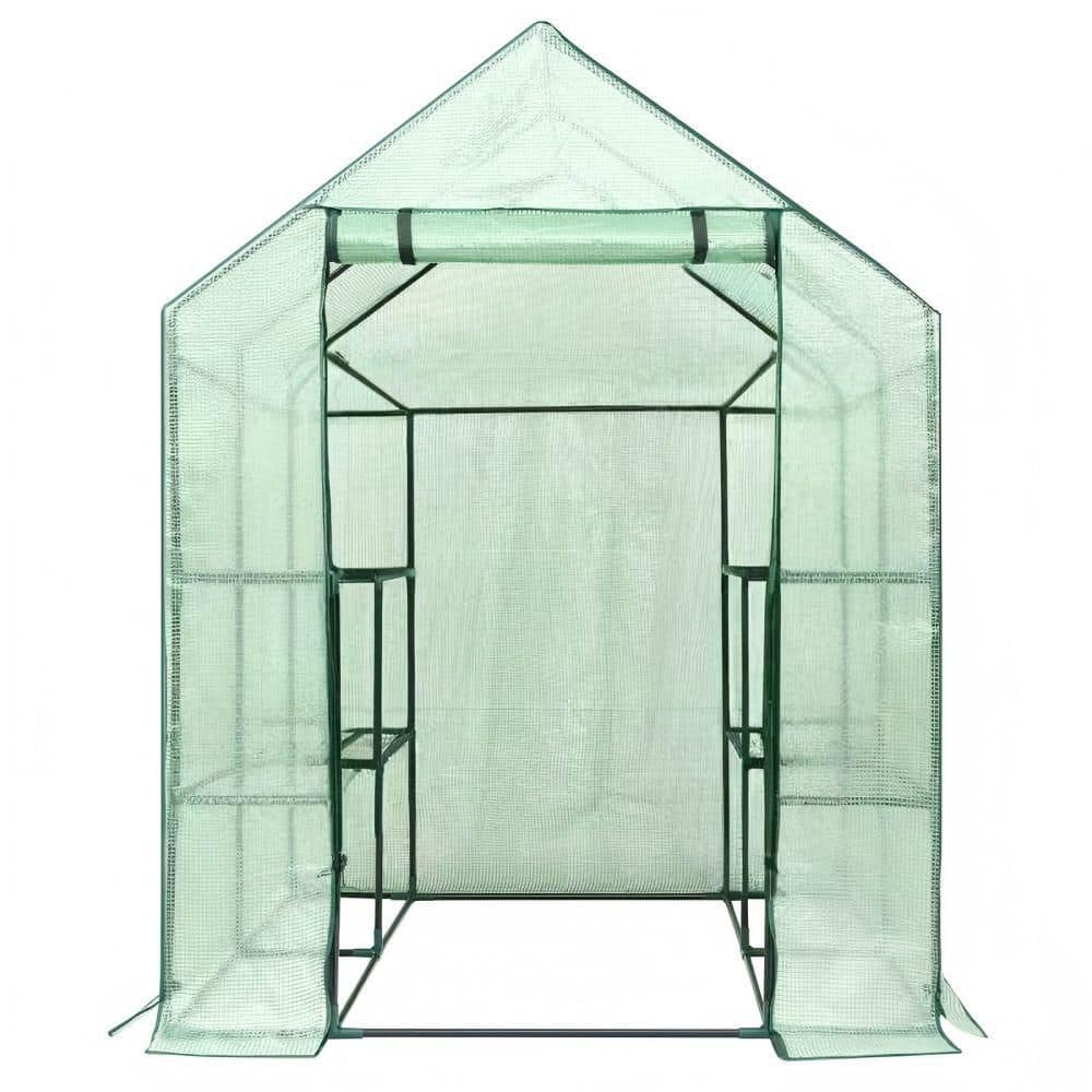 ANGELES HOME 57 in. W x 57 in. D x 77 in. H Mini Walk In Greenhouse ...