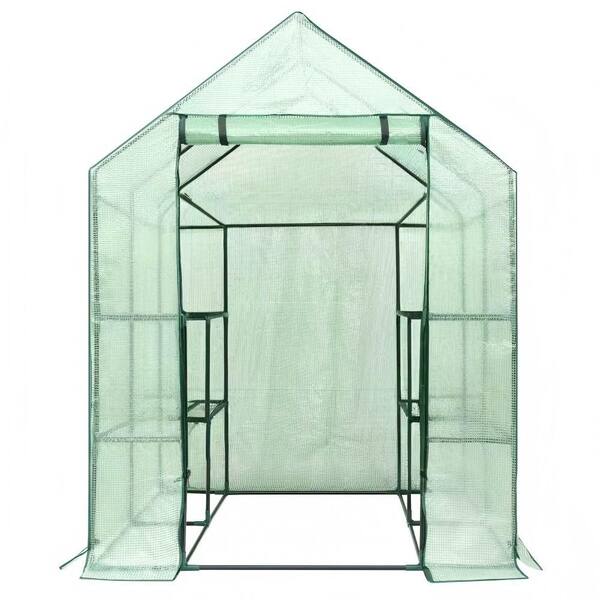ANGELES HOME 57 in. W x 57 in. D x 77 in. H Mini Walk In Greenhouse ...