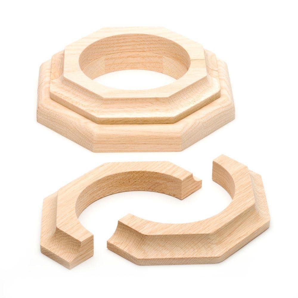 Pole-Wrap 3 in. Dia Oak Cap and Base Set 85CB30 - The Home Depot