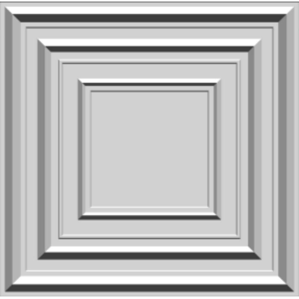 Dundee Deco Falkirk Ross 2/25 in. x 19.7 in. x 19.7 in. White PVC ...