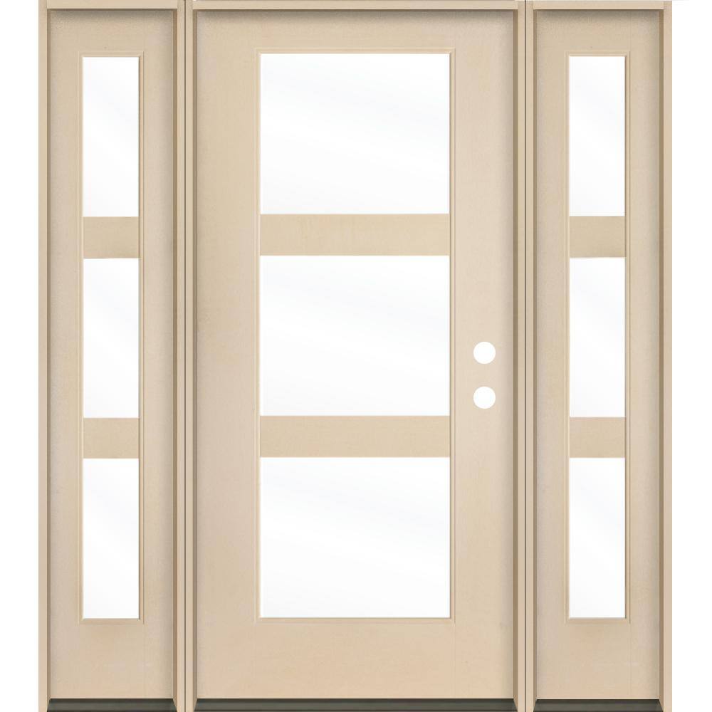 Krosswood Doors BRIGHTON Modern 64 in. x 79 in. 3-Lite Left-Hand ...
