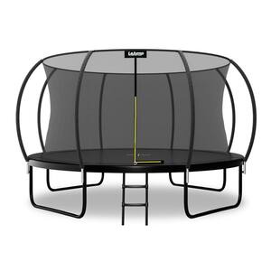 14 ft. Outdoor Recreational Trampoline with Basketball Hoop Enclosure ...