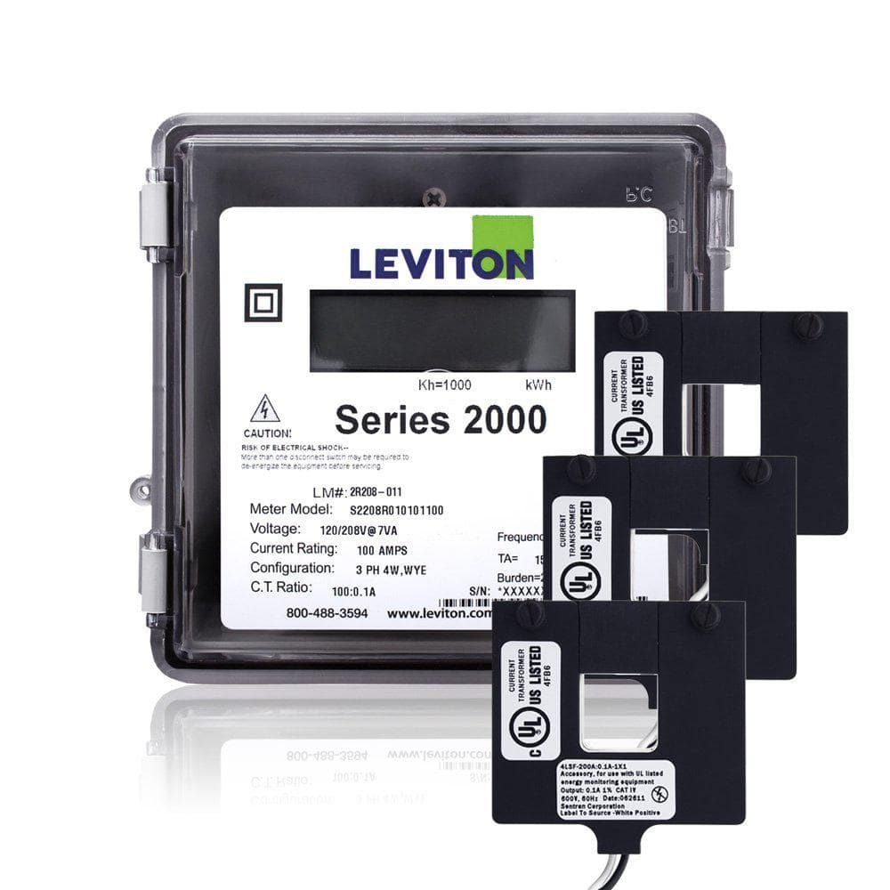 Leviton Series 2000 Three Phase Outdoor kWh Meter Kit, 277/480-Volt 3P4 ...