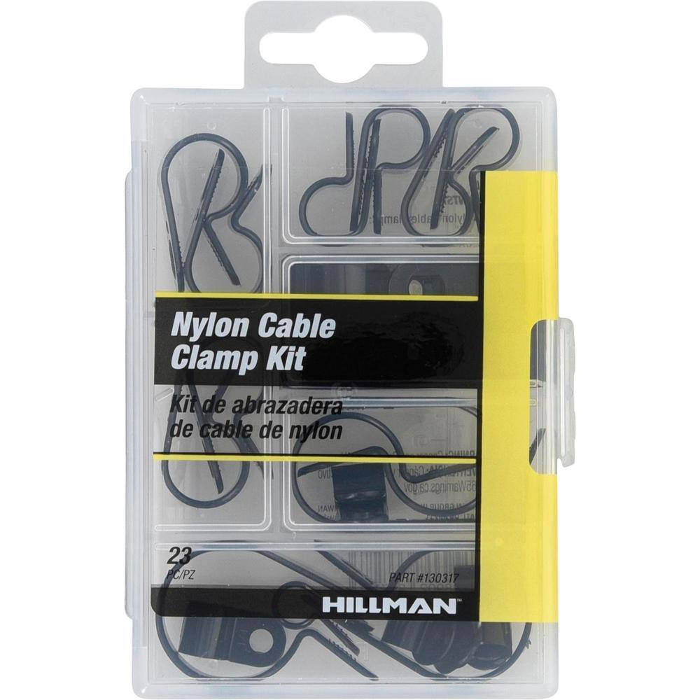 Hillman Black Nylon Cable Clamp Assorted Kit (23-Pack) 130317 - The ...