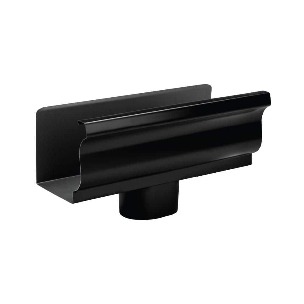 Amerimax Home Products 5 in. Black Aluminum K-Style Gutter End with 2 ...