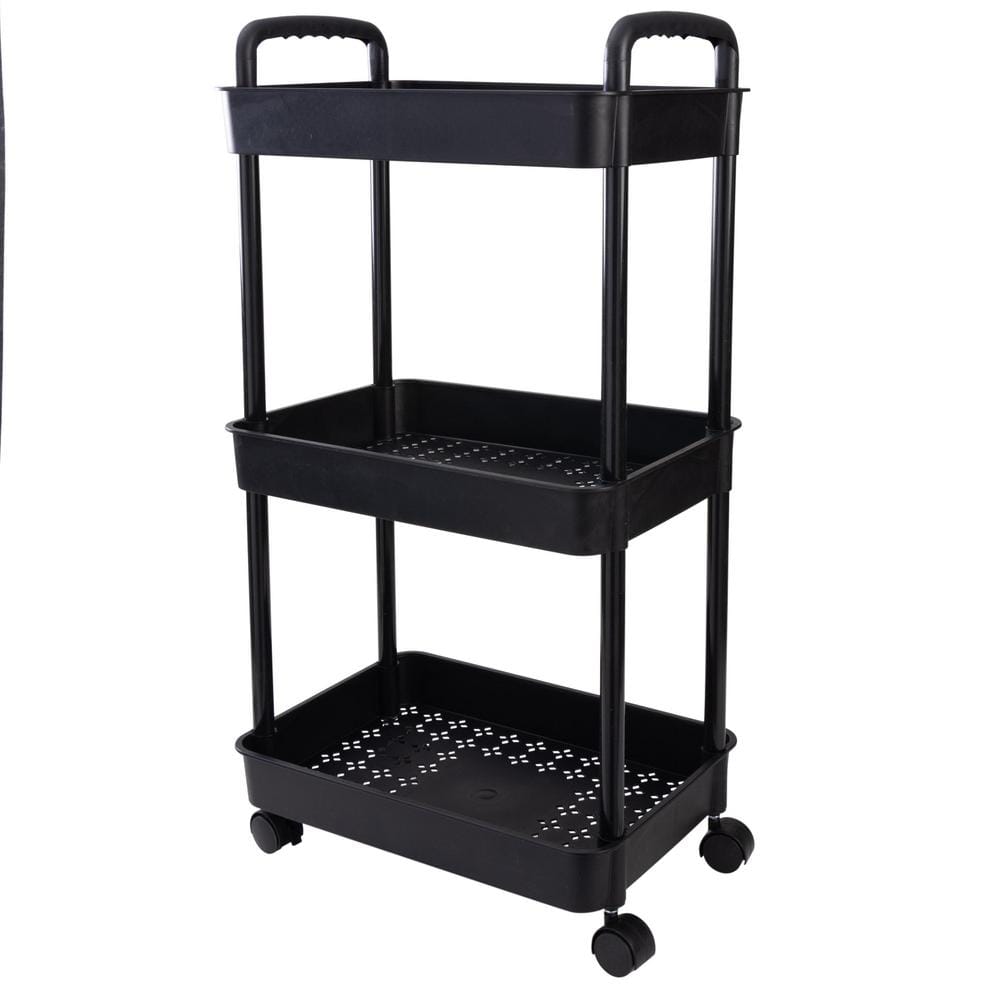 ORGANIZE IT ALL 3-Tier Rolling Basket Cart in Black 15261-BLACK - The ...