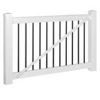 Weatherables Vanderbilt 3.5 ft. H x 5 ft. W Khaki Vinyl Railing Gate ...