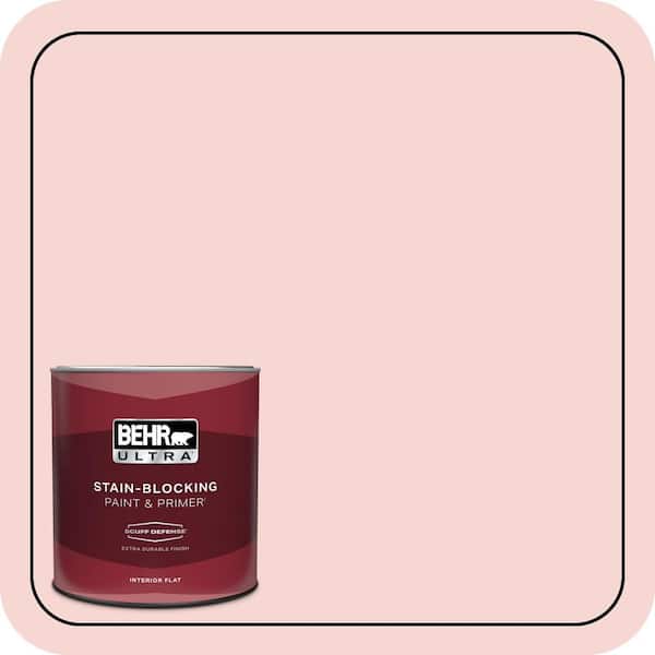 BEHR ULTRA 1 qt. #M160-1 Cupcake Pink Extra Durable Flat Interior Paint ...