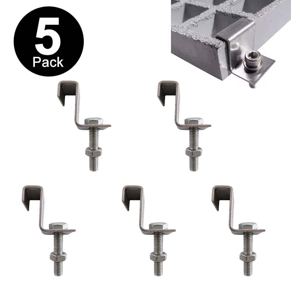 Wellco Stainless Steel L-Clamp，Grating Clip, Connector, for 1 in ...