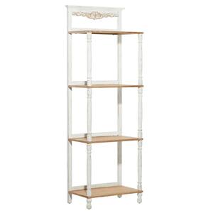 Litton Lane 4 Shelves Wood Stationary Brown Shelving Unit 84256 - The ...