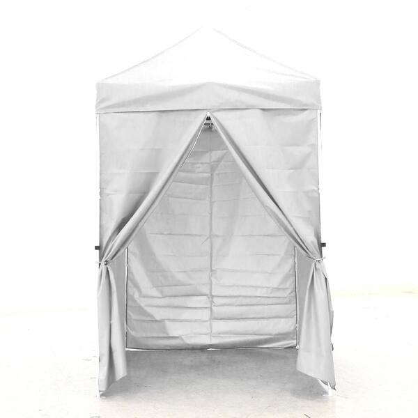 COOS BAY 5 ft. x 5 ft. White Instant Canopy Pop Up Tent with 4 ...