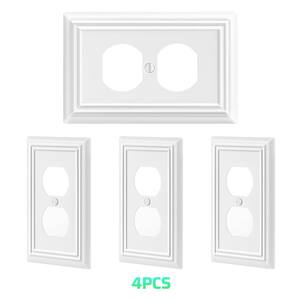 DEWENWILS 1-Gang Brushed Nickel Duplex Outlet Metal Wall Plates (4-Pack ...