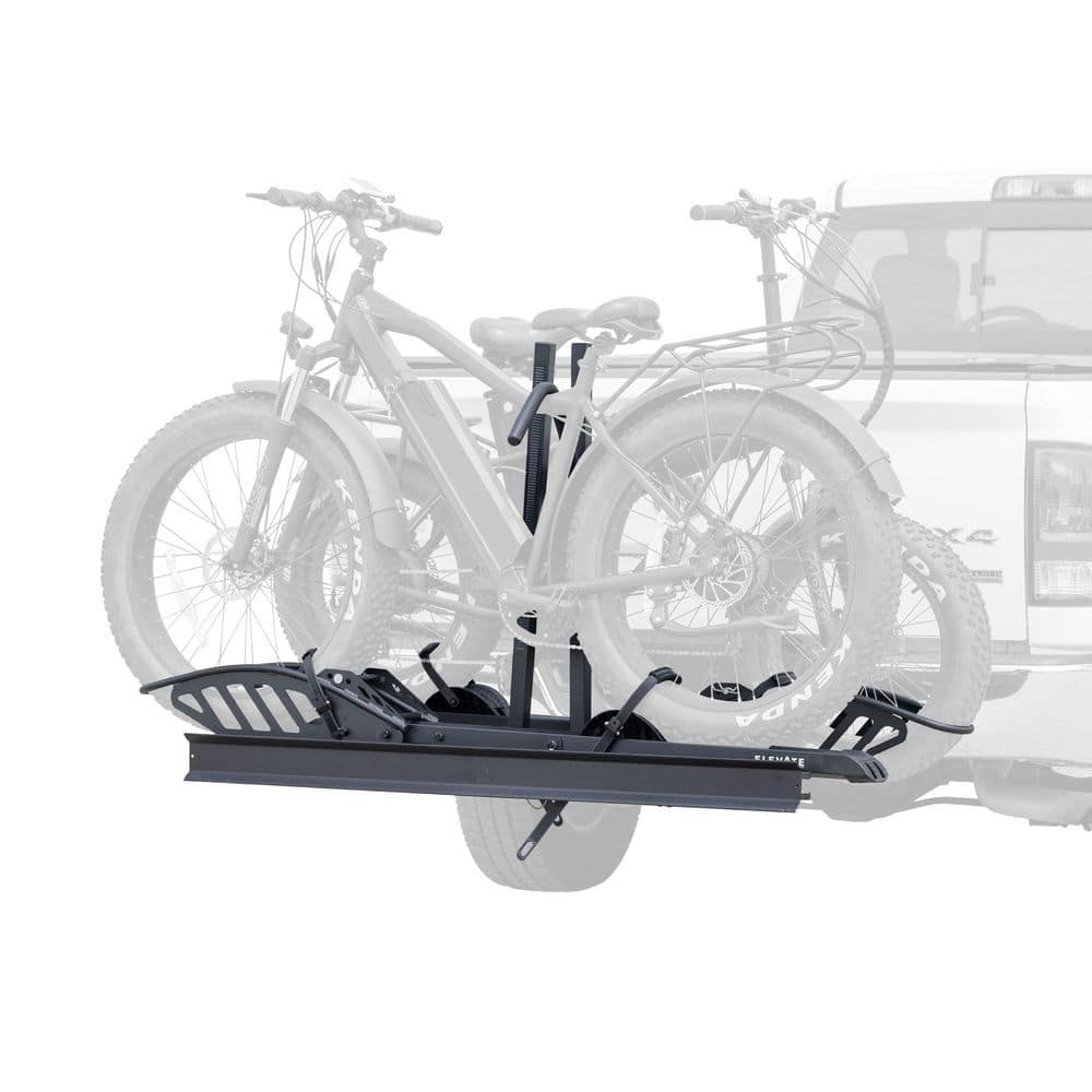 Elevate Outdoor Hitch-Mounted Platform Bike Rack with Ramp for Ebikes ...