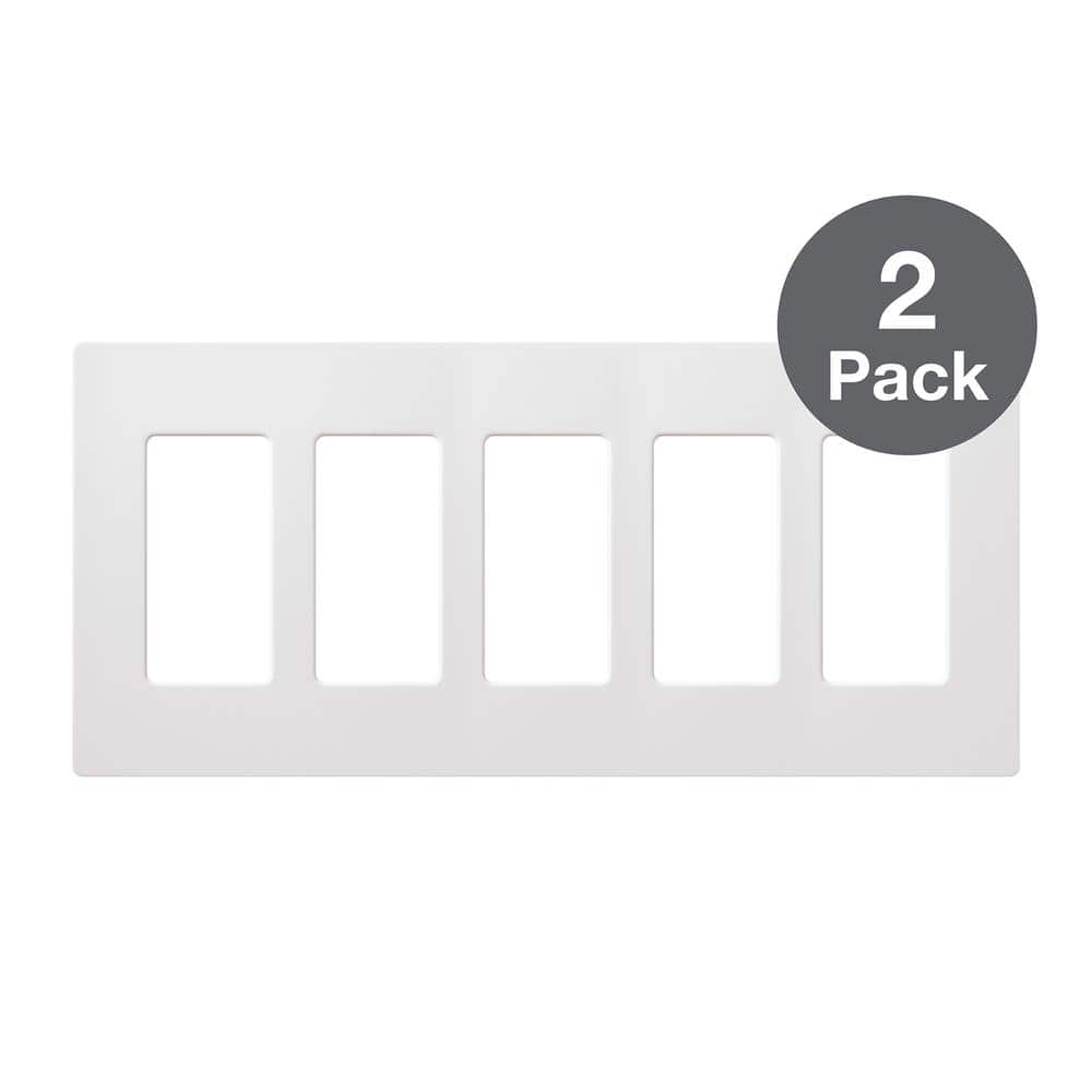 Lutron Claro 5 Gang Wall Plate for Decorator/Rocker Switches, Gloss ...
