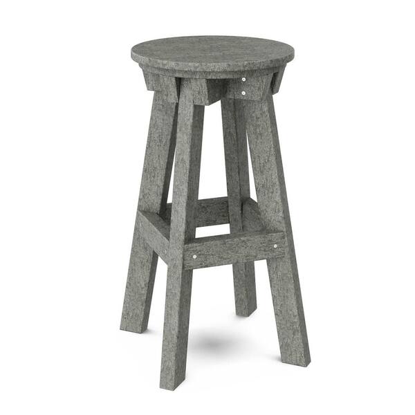 Wildridge Heritage Dark Gray HDPE Plastic Outdoor Bar Stool LCC-182-DG ...