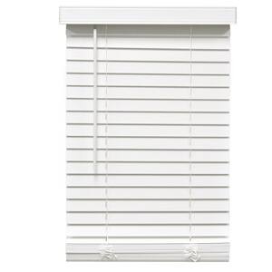 Designer's Touch White Cordless Room Darkening 2 in. Faux Wood Blind ...