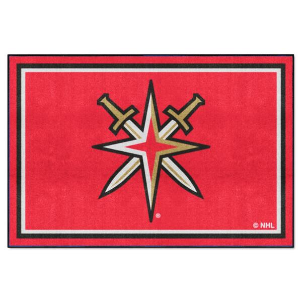 FANMATS Vegas Golden Knights Red 5 ft. x 8 ft. Plush Finish Area Rug ...