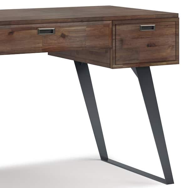 Home & Living Solid Acacia Wood Work Desk with 4 Drawers Mid Century ...