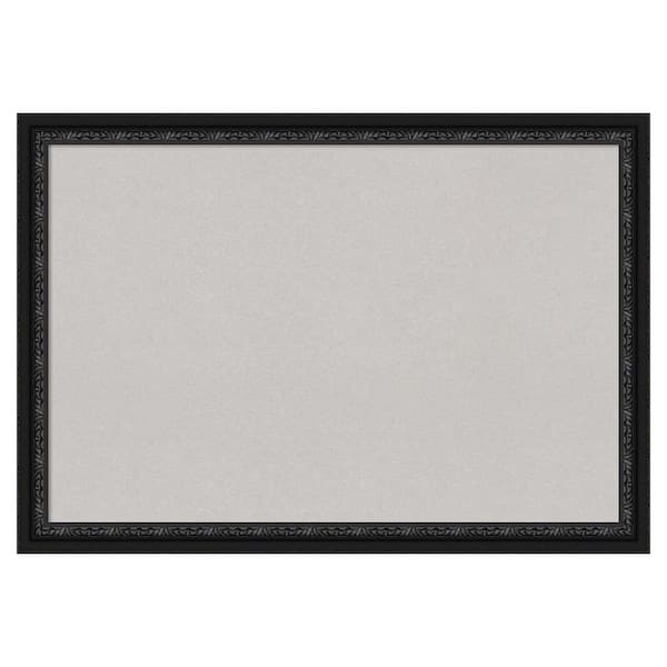 Amanti Art Downton Black 40 in. x 28 in., Wood Framed Grey Cork Memo ...