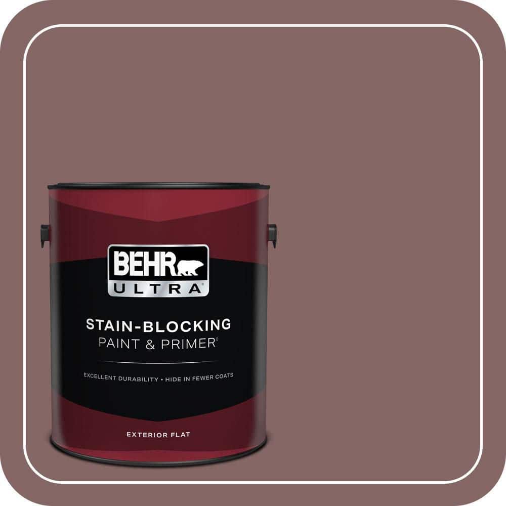 BEHR ULTRA 1 gal. #130F-6 Brazil Nut Flat Exterior Paint & Primer ...