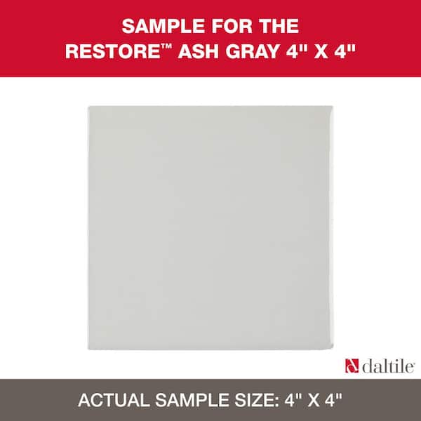 Daltile Restore Ash Gray 4 in. x 4 in. Glazed Ceramic Sample Tile ...