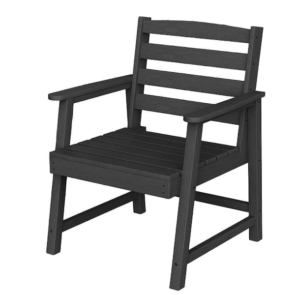 Black Plastic Outdoor Dining Chair for Gardens, Terraces, and Swimming ...