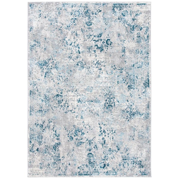SAFAVIEH Meadow 5 ft. x 8 ft. Gray/Blue Distressed Marble Area Rug ...