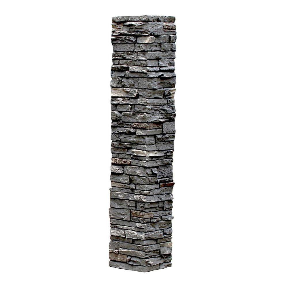 NextStone Slatestone 8 in. x 8 in. x 41 in. Rundle Ridge Faux ...