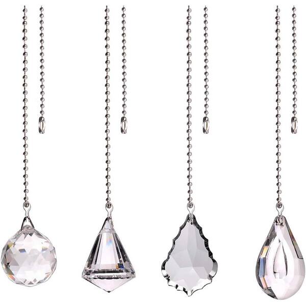 phyfalip Crystal Prism Ceiling Fan Pull Chains with Connector 20 in ...