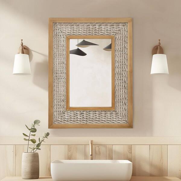 24 in. W x 35 in. H Bohemian Rectangular Wood Frame Light Rustic Art ...