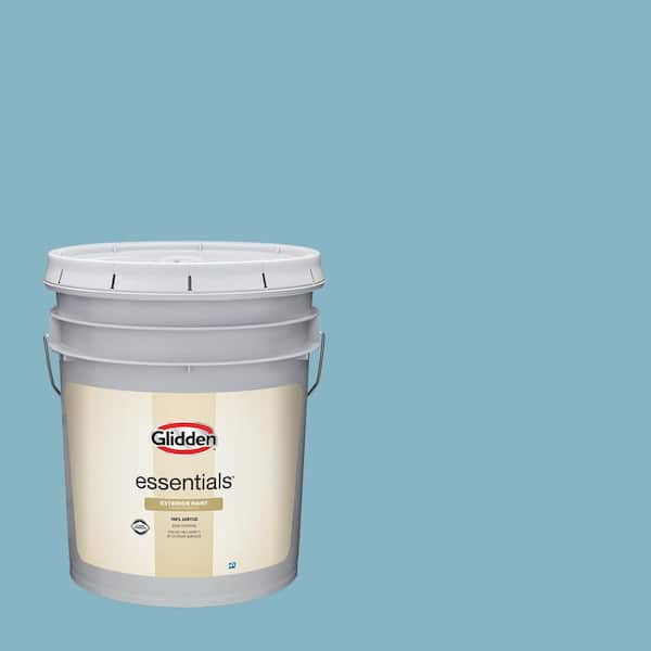 Glidden Essentials 5 gal. PPG1151-4 Crystal Lake Satin Exterior Paint ...