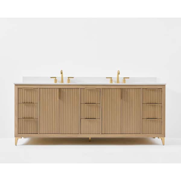 Ancerre Designs Turlington 84 in. W Double Sink Freestanding Bath ...