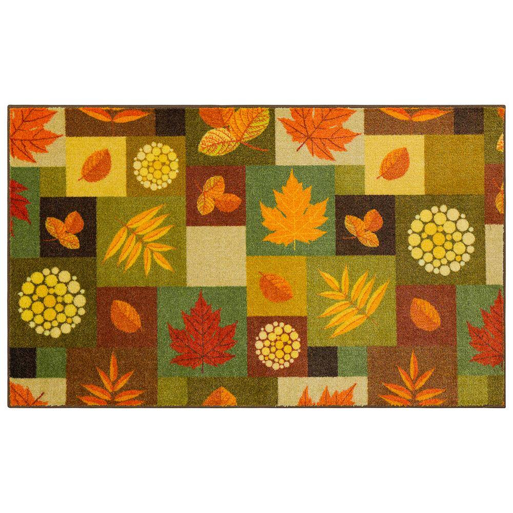 Mohawk Home Square Fall Leaves Multi 1 ft. 6 in. x 2 ft. 6 in. Area Rug ...