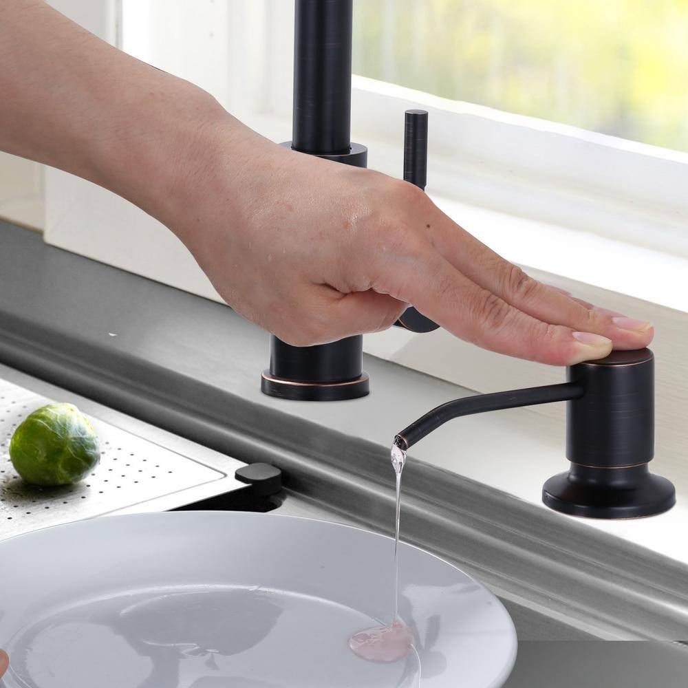 ALEASHA 17 oz. Kitchen Soap and Lotion Dispenser in Oil Rubbed Bronze ...