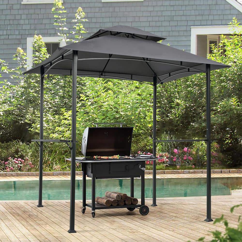 unique choice 8 ft. x 5 ft. Outdoor Grill Gazebo Double Tier Soft Top ...